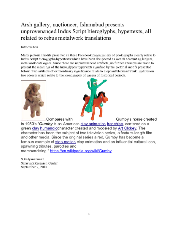 (PDF) Arsh gallery, auctioneer, Islamabad presents unprovenanced Indus ...