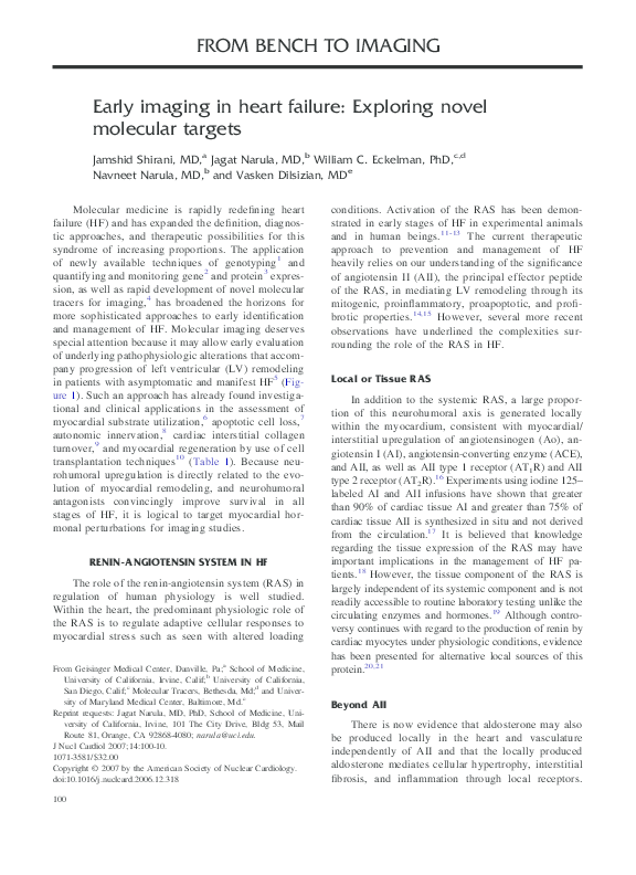 (PDF) Early imaging in heart failure: Exploring novel molecular targets