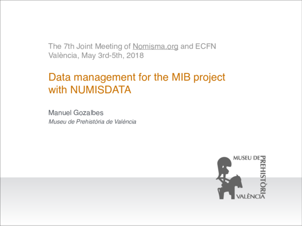 (PDF) Data management for the MIB project with NUMISDATA