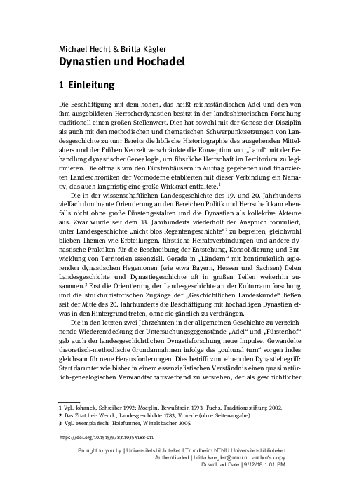 (PDF) Dynastien und Hochadel | Britta Kägler and Michael Hecht ...