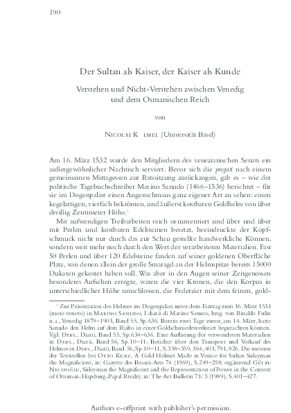 (PDF) Der Sultan als Kaiser, der Kaiser als Kunde. Verstehen und Nicht ...
