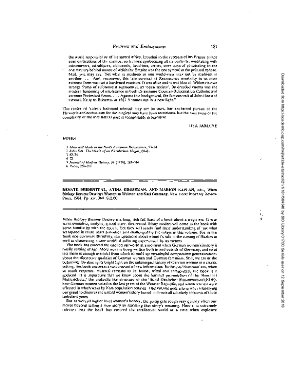 (PDF) R. Bridenthal, A. Grossman, M. Kaplan, eds., When Biology Became ...