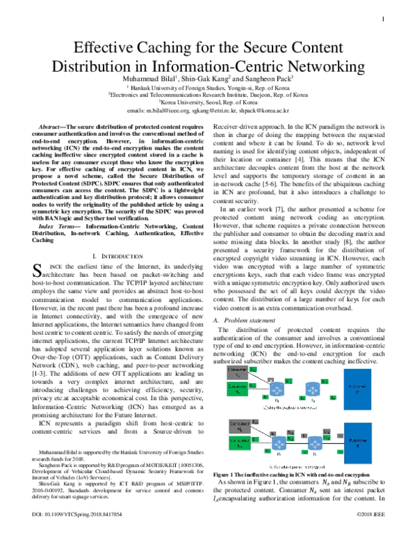 Pdf Effective Caching For The Secure Content Distribution In Information Centric Networking