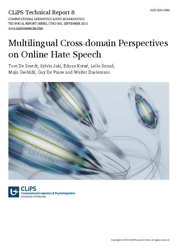 Pdf Multilingual Cross Domain Perspectives On Online Hate Speech