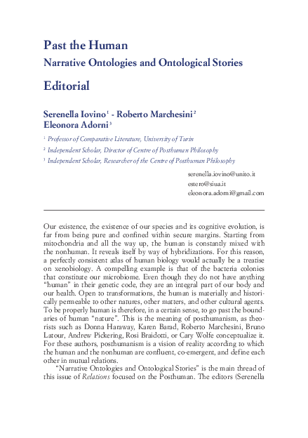 (PDF) "Past the Human Narrative Ontologies and Ontological Stories ...