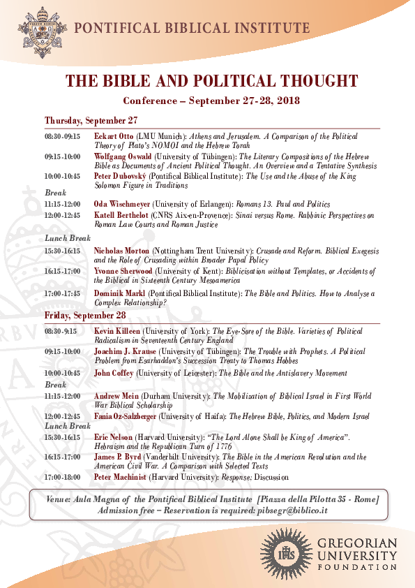 (PDF) Lecture at the Pontifical Biblical Institute in Rome: Athens and ...
