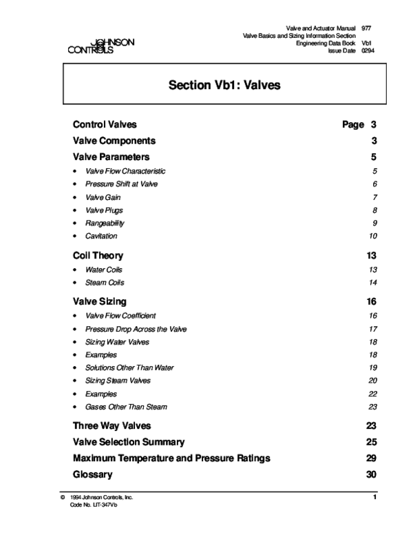 (PDF) Valve and Actuator Manual 977 Valve Basics and Sizing Information ...