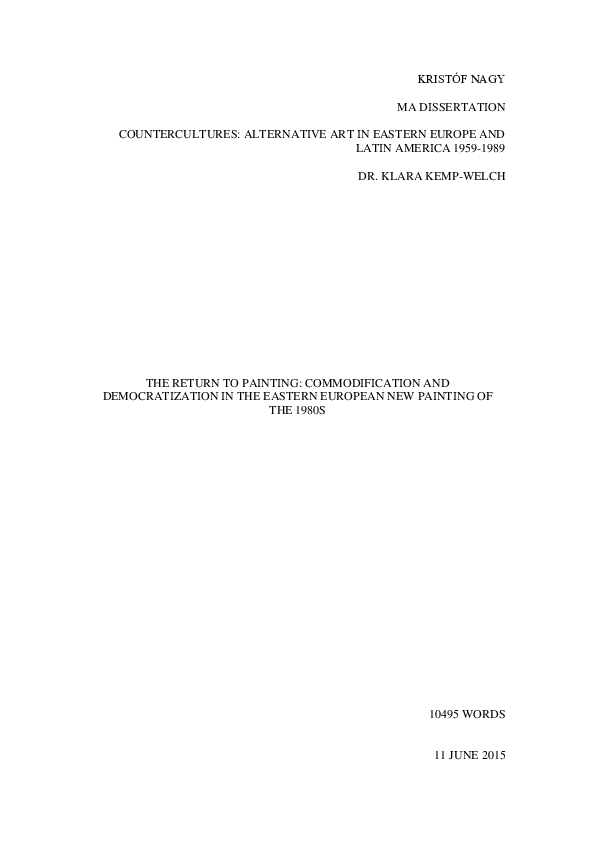 (PDF) The Return to Painting: Commodification and Democratization in ...