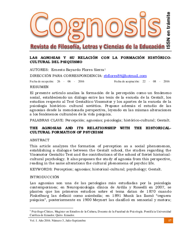 (PDF) Agnoscias- Cognosis
