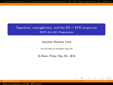 (PDF) Spacetime, entanglement, and the ER = EPR conjecture