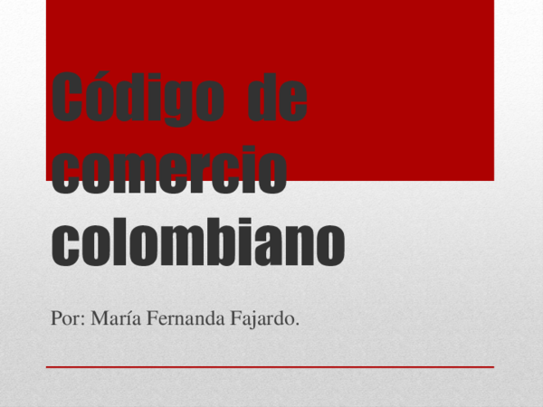 (PPT) Código de comercio colombiano PRESENTACION