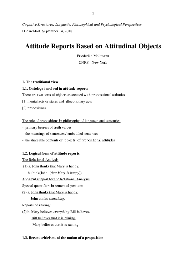 (DOC) Attitude Reports Based on Attitudinal Objects
