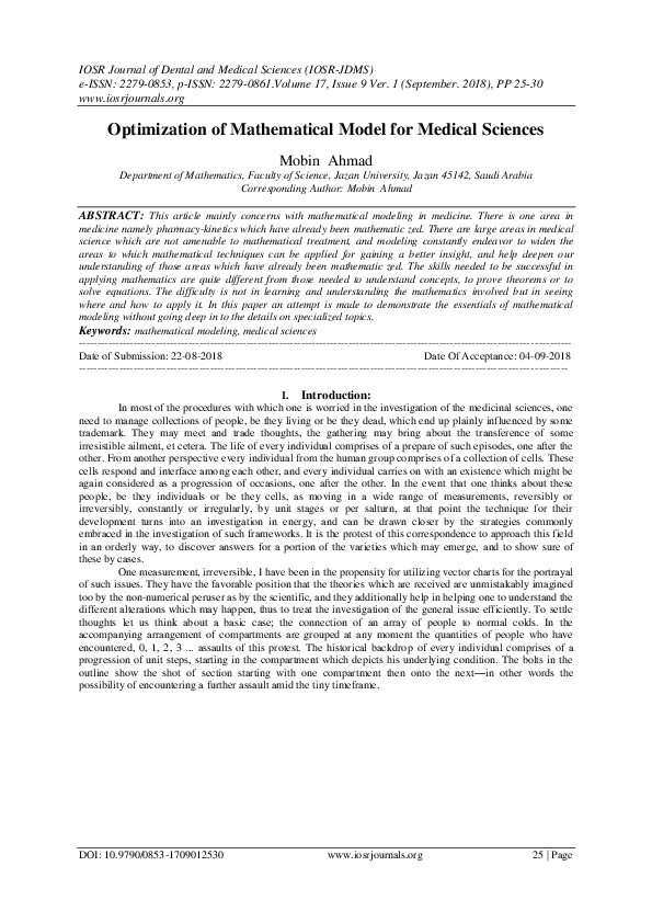 (PDF) Optimization of Mathematical Model for Medical Sciences