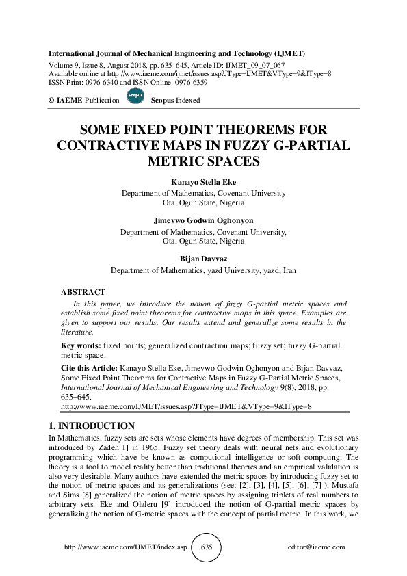 Pdf Some Fixed Point Theorems For Contractive Maps In Fuzzy G Partial Metric Spaces