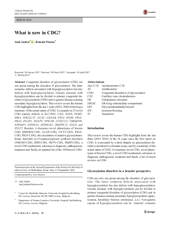 (PDF) What is new in CDG