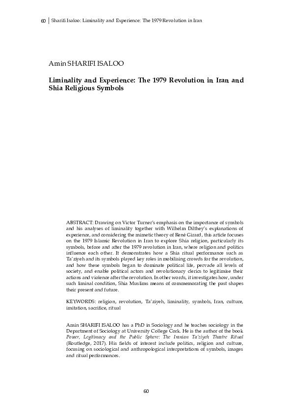 (PDF) Liminality and Experience: The 1979 Revolution in Iran and Shia ...