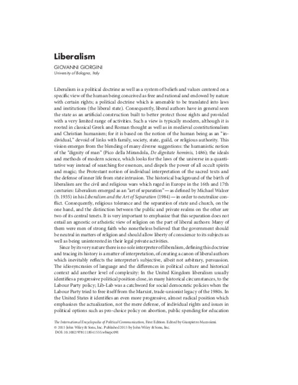 (PDF) Liberalism