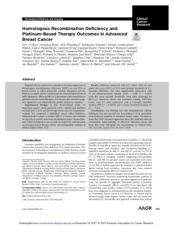 (PDF) Personalized Medicine and Imaging Homologous Recombination ...