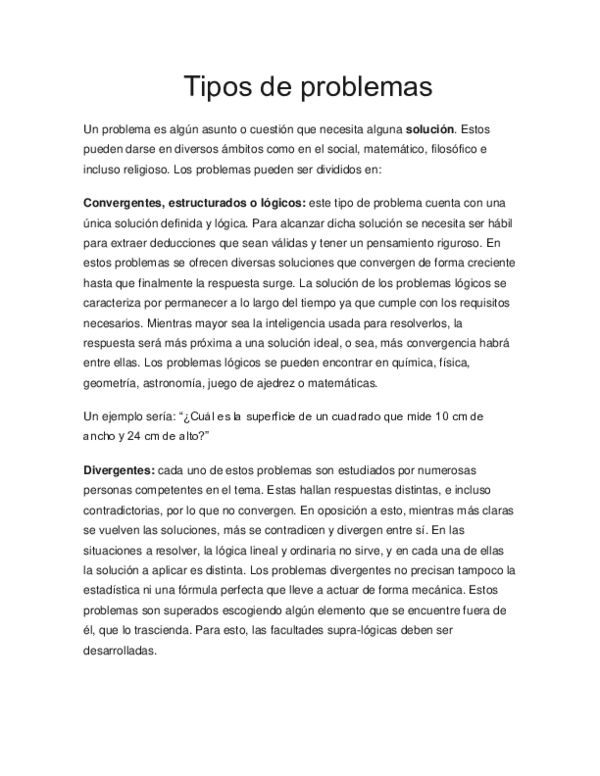 (DOC) Tipos de problemas