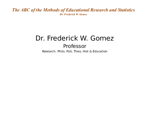 (PDF) ABC of Research Methods