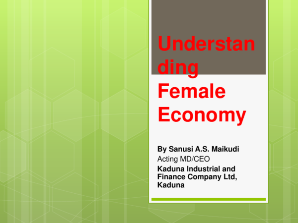 (PPT) Introduction to Female Economy