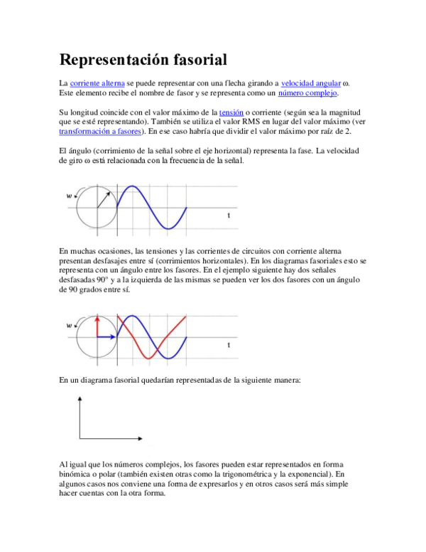 (DOC) Representación fasorial