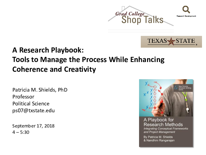 (PPT) A Research Playbook: Tools to Manage the Process While Enhancing ...