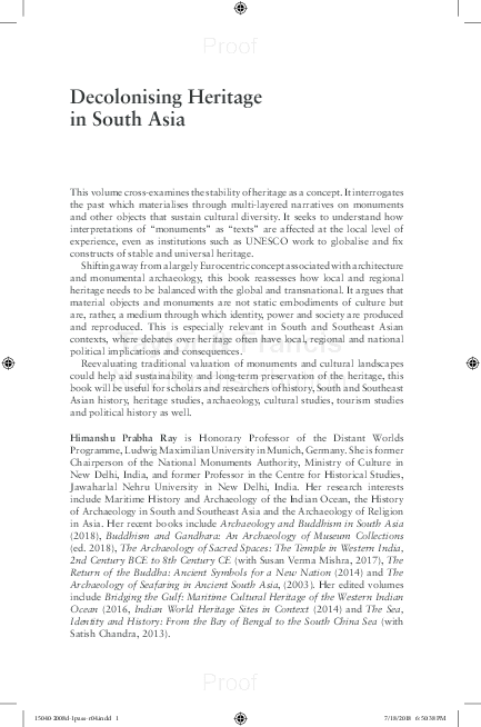 (PDF) Decolonising Heritage in South Asia