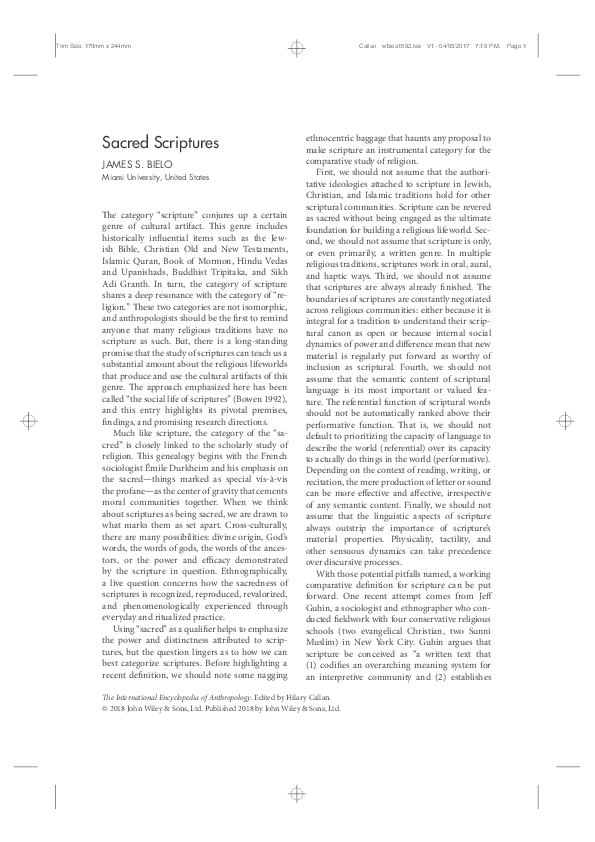 (PDF) Sacred Scriptures