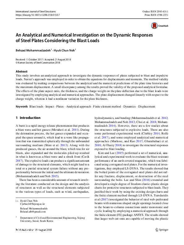 (PDF) An Analytical and Numerical Investigation on the Dynamic ...