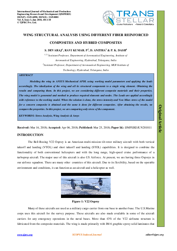 (PDF) WING STRUCTURAL ANALYSIS USING DIFFERENT FIBER REINFORCED ...