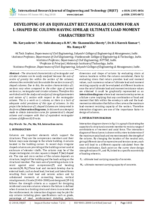 (PDF) IRJET- DEVELOPING OF AN EQUIVALENT RECTANUGLAR COLUMN FOR AN L ...