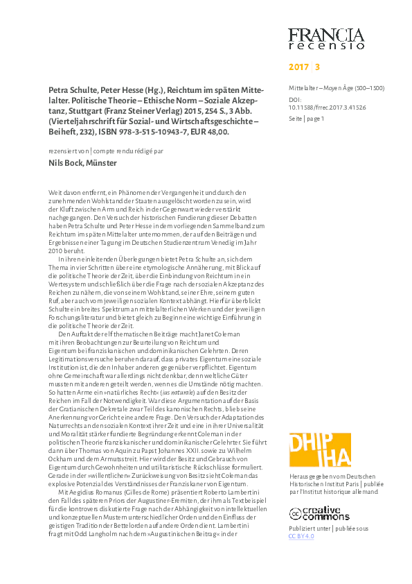 (PDF) Review on Petra Schulte, Peter Hesse (Hg.), Reichtum im späten ...
