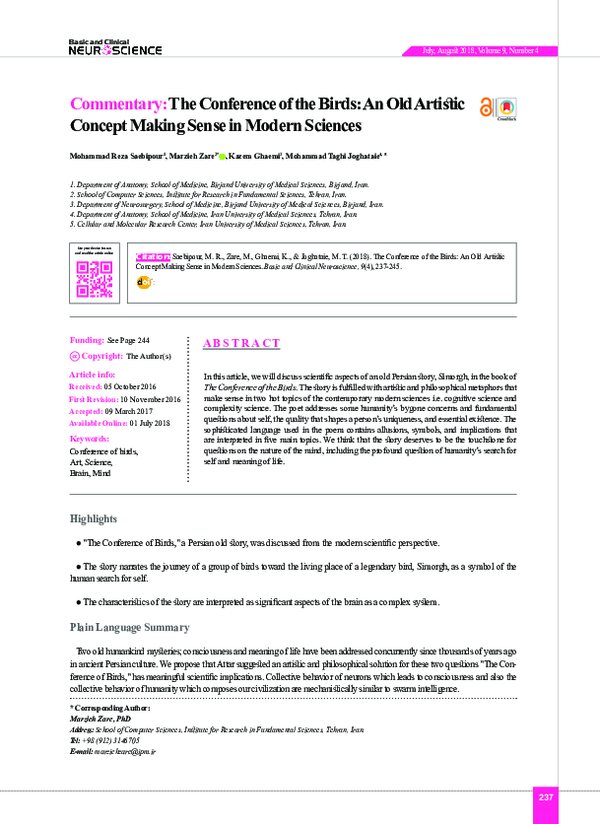 (PDF) The Gathering of The Conference of the Birds | Kaveh Bassiri ...