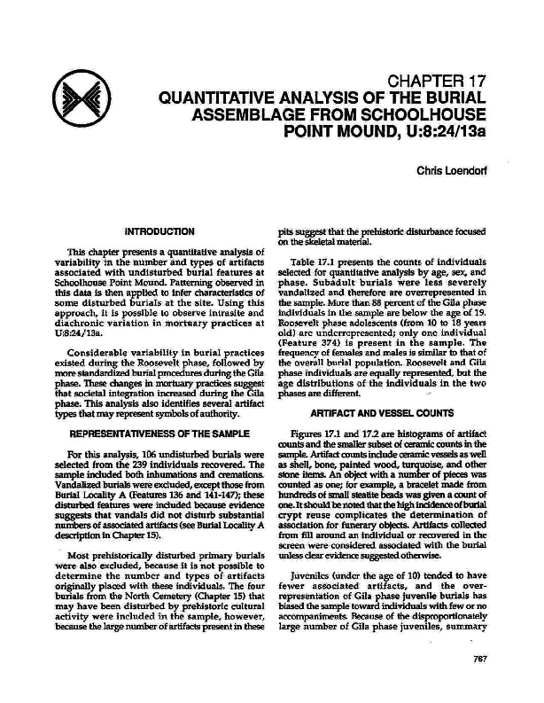 (PDF) Schoolhouse Mound Quantitative Analysis of Mortuary Practices