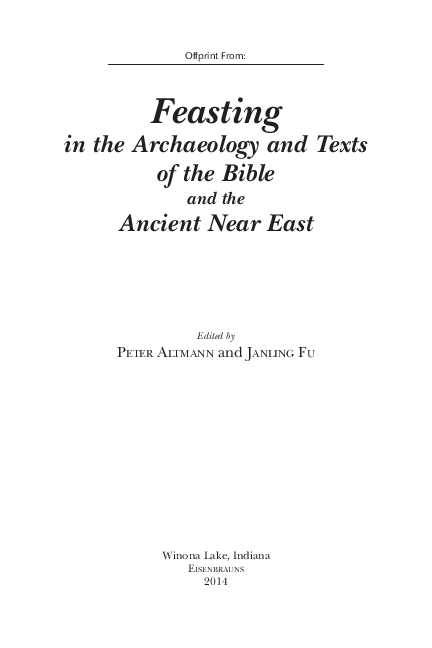 (PDF) "Feast and Famine: Lack as a Backdrop for Plenty," in Feasting in ...