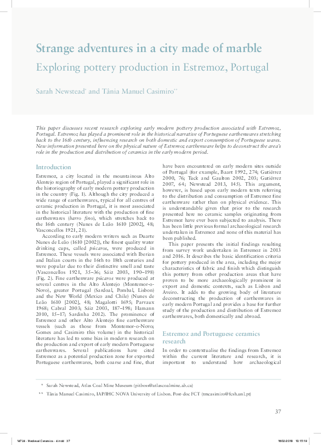 (PDF) Strange adventures in a city made of marble. Exploring pottery ...