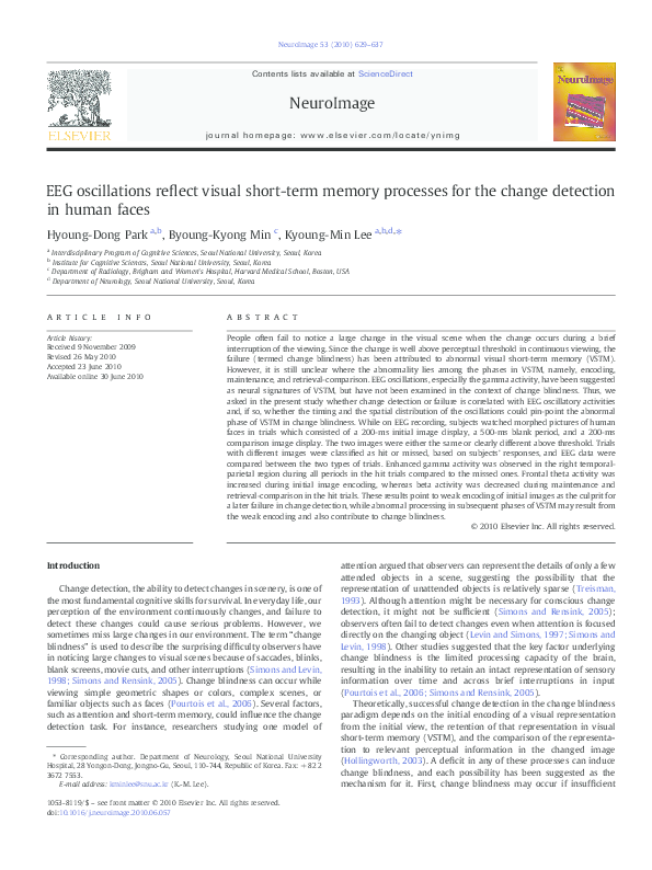 (PDF) EEG Oscillations Reflect Visual Short-Term Memory Processes for the Change Detection In ...