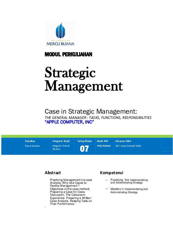 (PDF) Module 7 Strategic Management Case