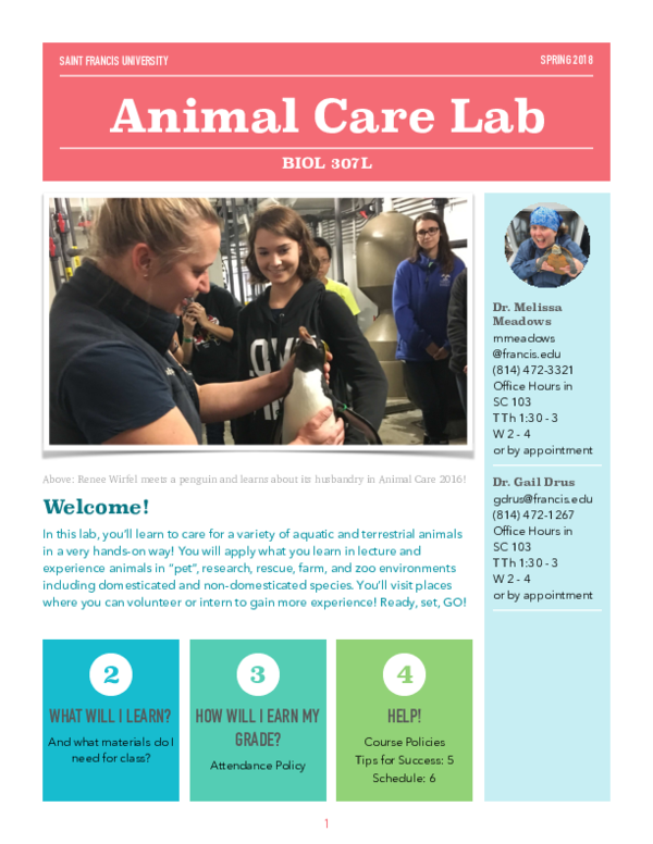 (PDF) Animal Care Lab Syllabus