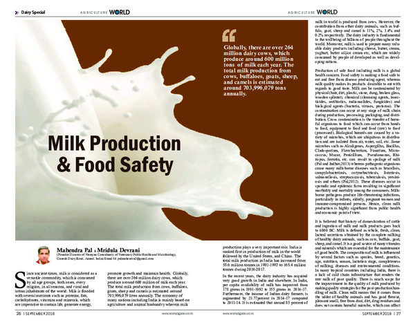 (PDF) Clean Milk Production and Food Safety