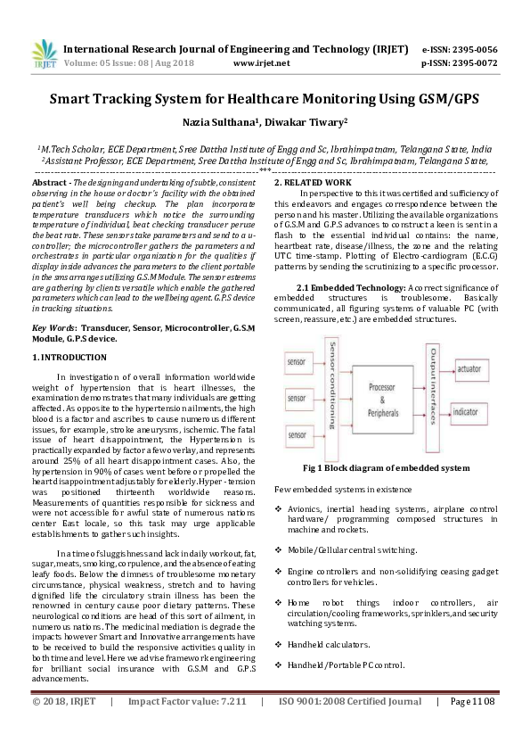 (PDF) IRJET- Smart Tracking System for Healthcare Monitoring Using GSM/GPS