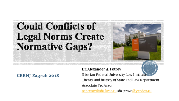 Could Conflicts of Legal Norms Create Normative Gaps?
