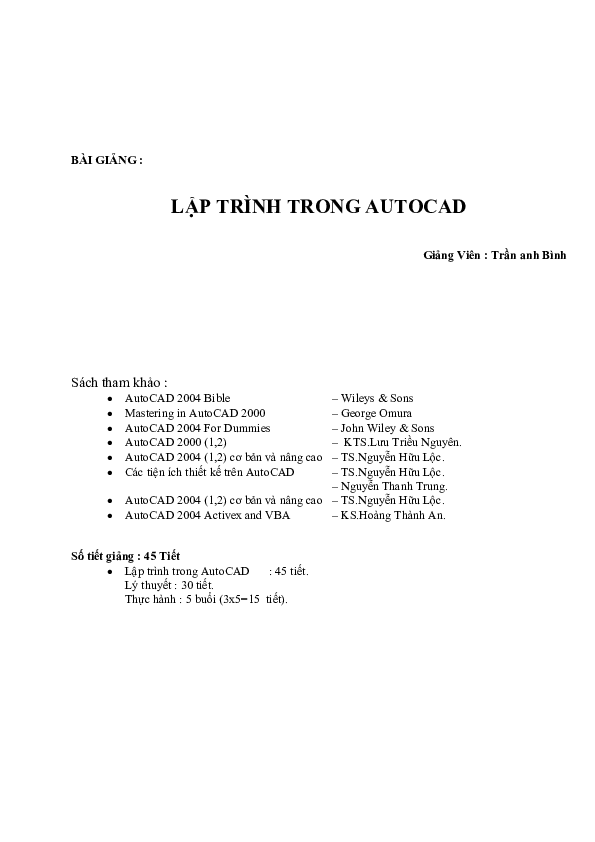 (PDF) LẬP TRÌNH TRONG AUTOCAD