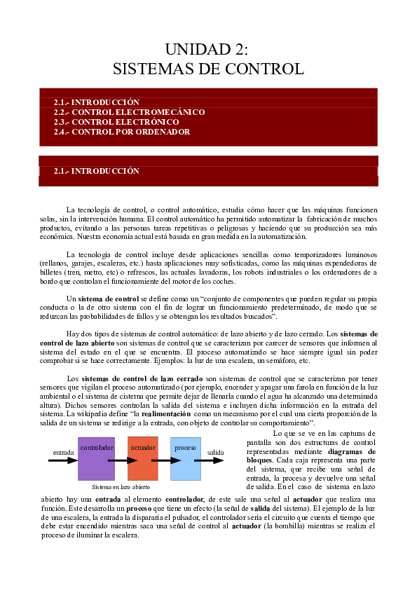 (PDF) UNIDAD 2: SISTEMAS DE CONTROL