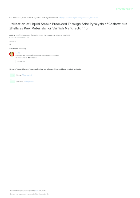 (PDF) Utilization of Liquid Smoke Produced Through Sthe Pyrolysis of ...