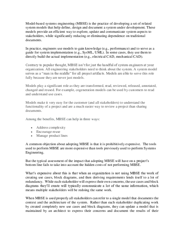 (DOC) Model-Based Systems Engineering (MBSE) Training Programs ...