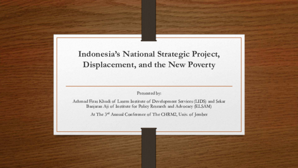 (PDF) Indonesia’s National Strategic Project, Displacement, and The New ...