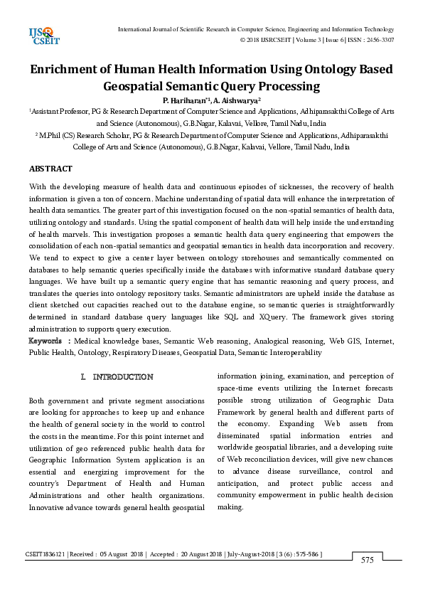 (PDF) Enrichment of Human Health Information Using Ontology Based Geospatial Semantic Query ...