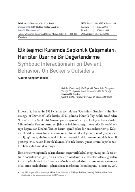 (PDF) ADDICTA 2(1) Symbolic Interactionism on Deviant Behavior: On ...